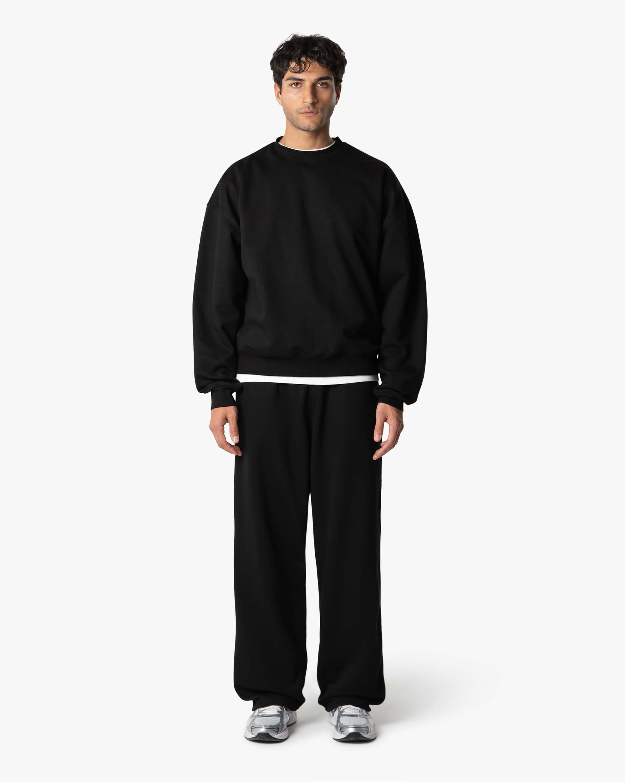 Signature Cotton Oversized Sweater - Black | Menyard ®